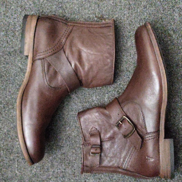 Frye | Shoes | Frye Womens Tyler Engineer Harness Brown Leather Ankle ...